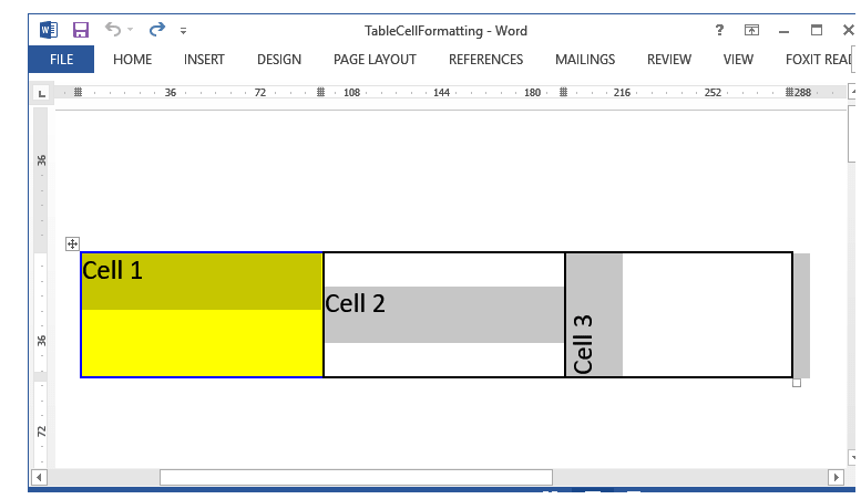 Document .Net - TableCell Format in C# and .NET